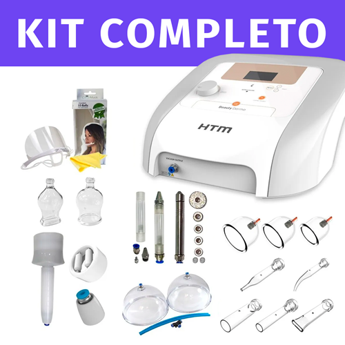 Kit Completo Beauty Dermo Htm Aparelho Para Vacuoterapia - HTM